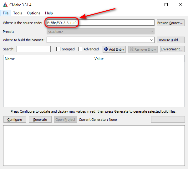 How to install SDL 3.1.10 using CMake and Visual Studio 2022 for Desktop