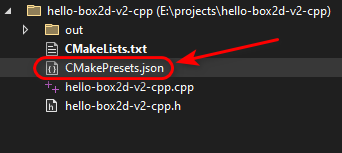 Setting up Box2D 2.4.2 in Visual Studio 2022 using CMake